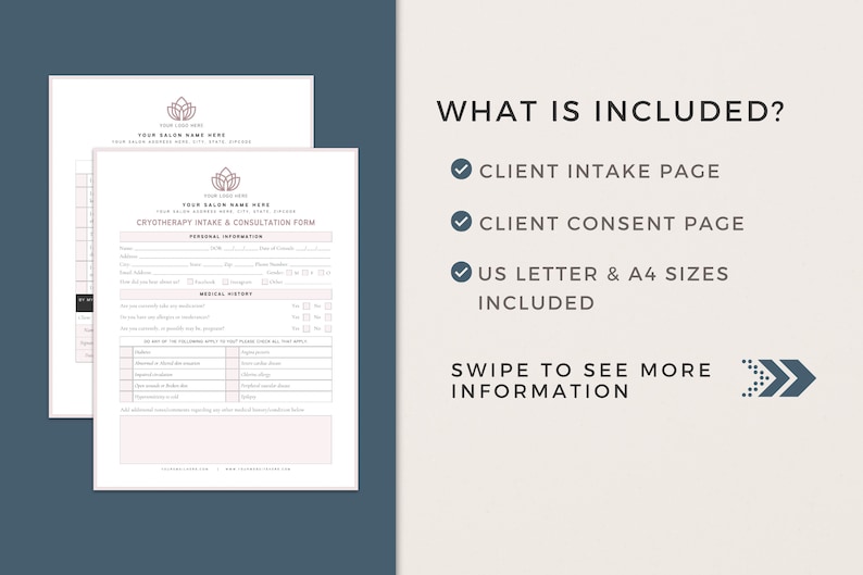 Cryotherapy Intake Form Canva Templates Cryotherapy Consent Form ...