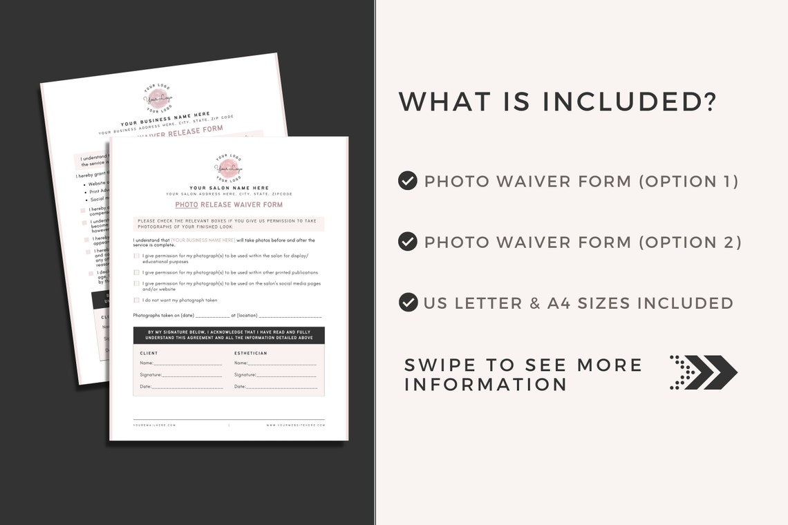 Photo or Video Release Form Photo Waiver Editable Canva - Etsy