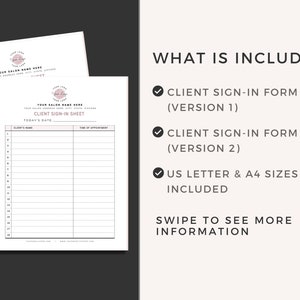 Client Sign-in Sheet | Editable Canva Templates | Office Client Check ...