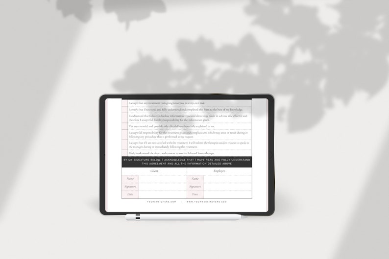 Infrared Sauna Intake Canva Templates Infrared Sauna Consent Form ...