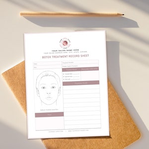 Botox Injection Treatment Record Form | Canva Templates | Salon ...