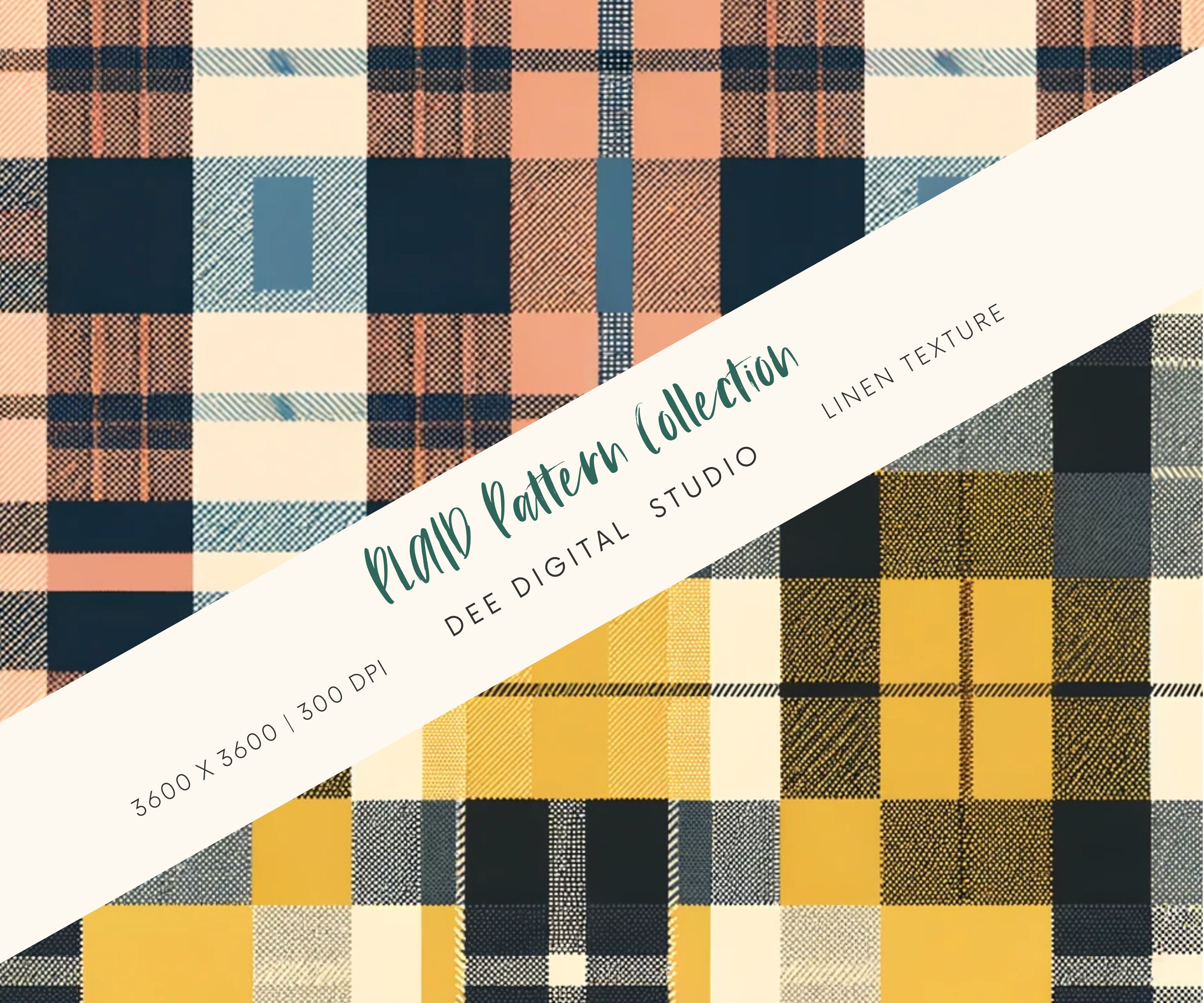 Plaid Pattern Digital Paper, Digital Scrapbook Papers, Digital ...
