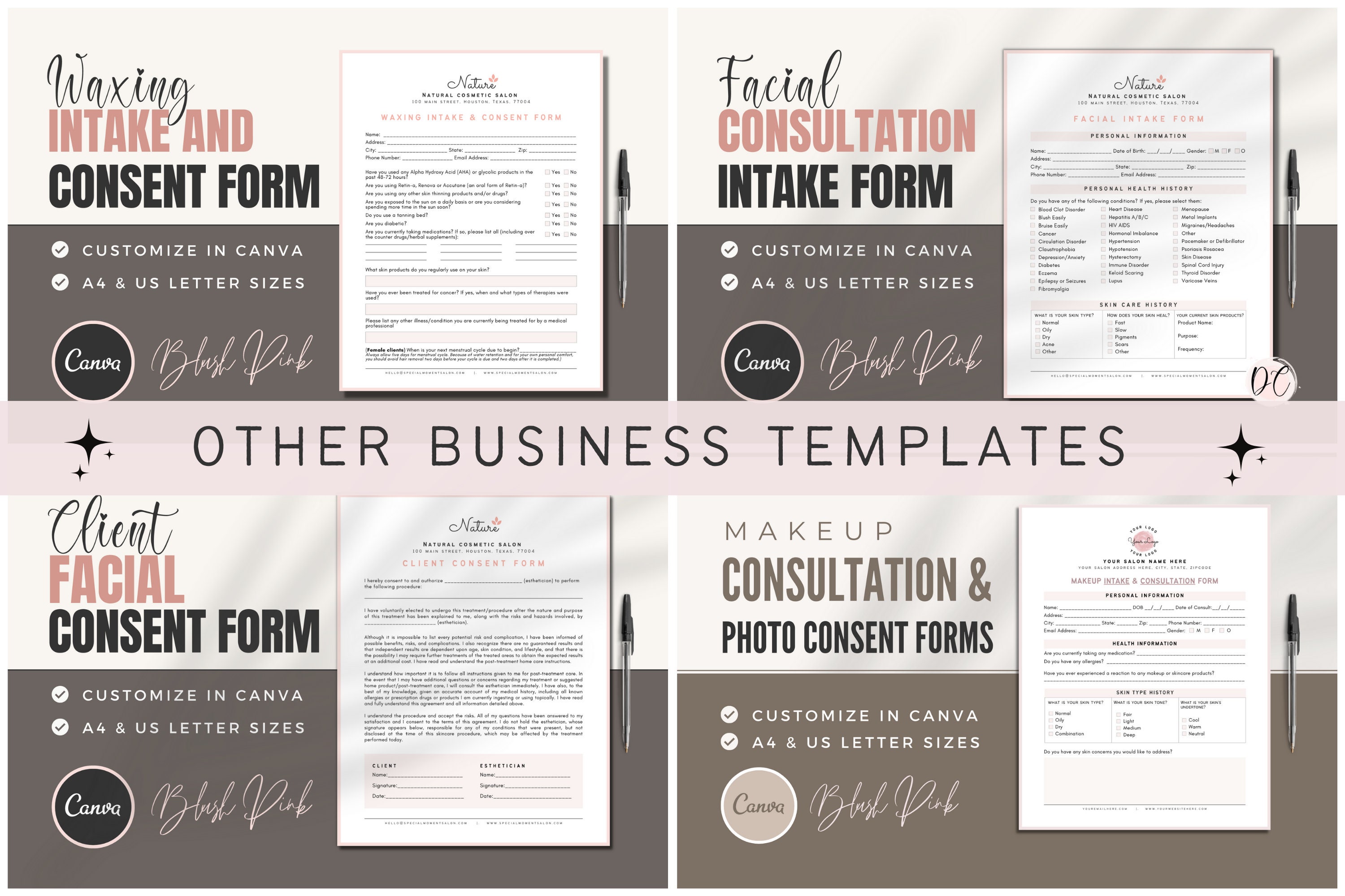 Yoni Steam Intake Form | Canva Template, Spa Consultation (digital ...