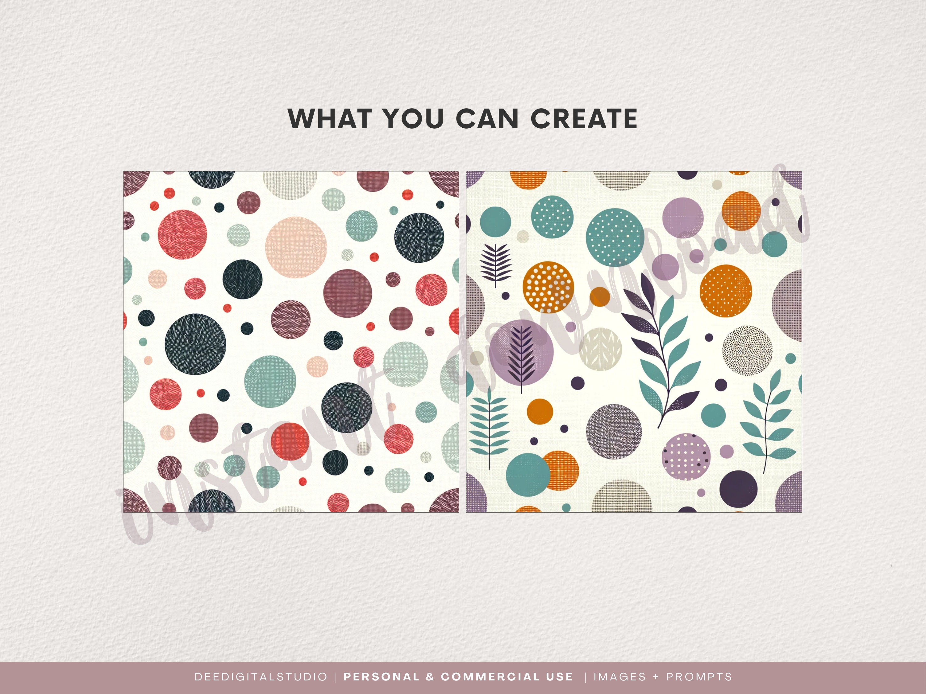 DALLE 3 Prompt Guide for Polka Dot Digital Pattern, Digital Scrapbook ...