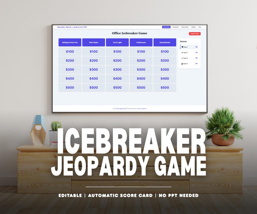 Office Icebreaker Jeopardy Game, Team Building Trivia Game, New ...