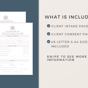 Spa Intake | Canva Templates | Med Spa Consent Form | Spa Consultation ...