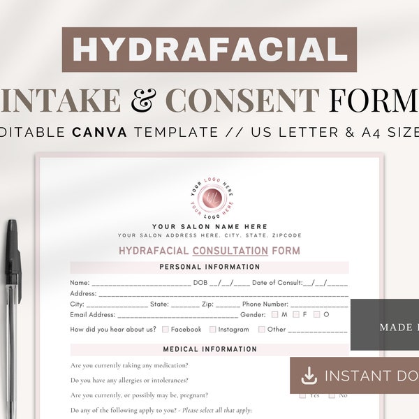 Esthetician Forms - Etsy Esthetician Forms - Etsy