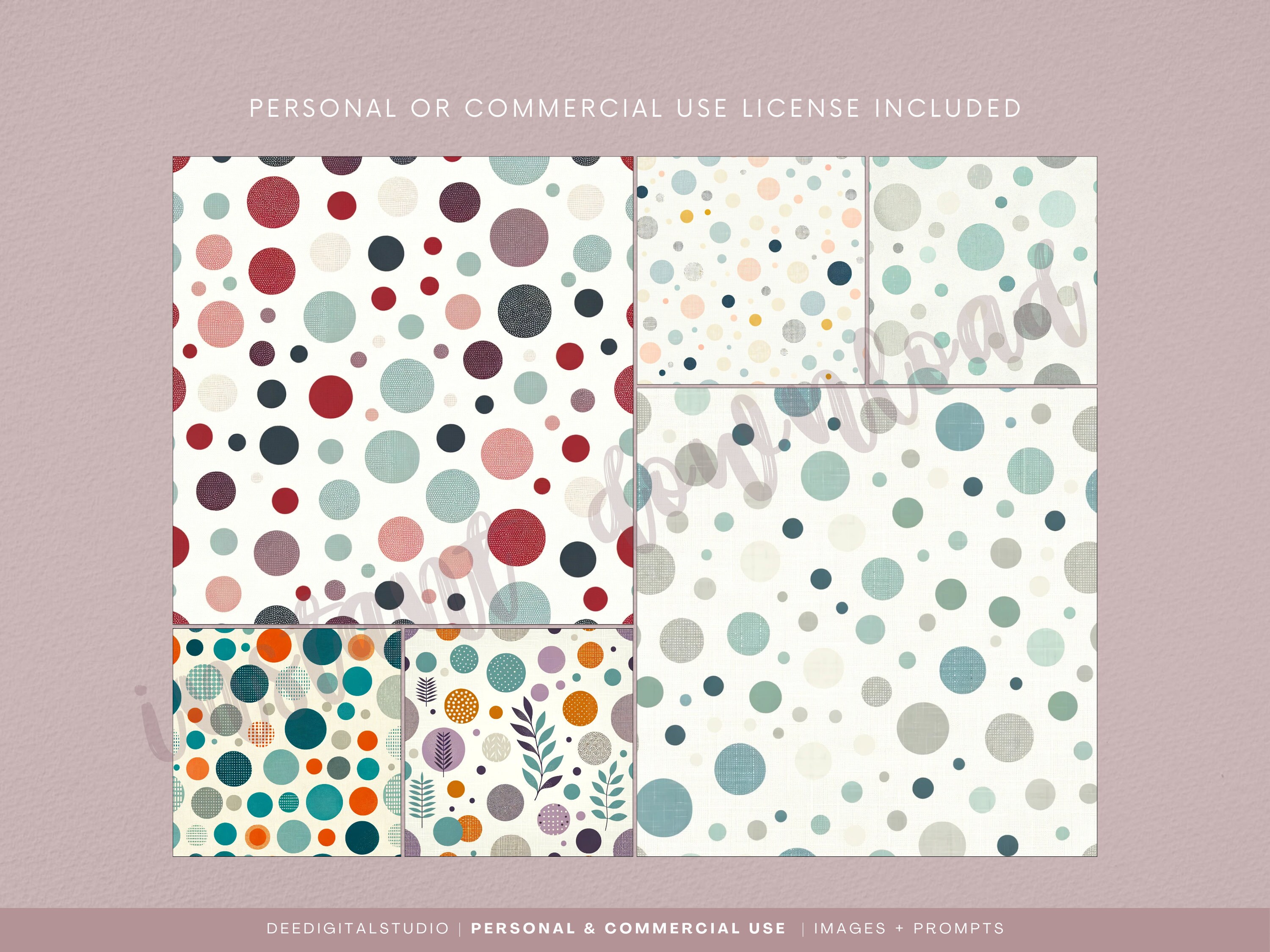 DALLE 3 Prompt Guide for Polka Dot Digital Pattern, Digital Scrapbook ...