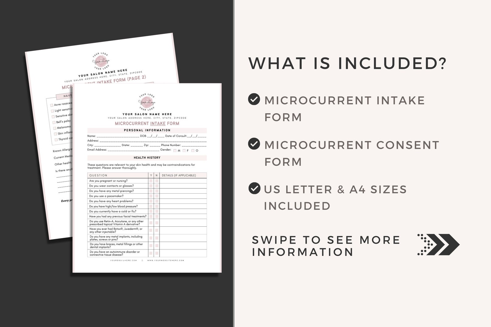 Microcurrent Intake & Consent Form Editable Canva Templates Advanced ...