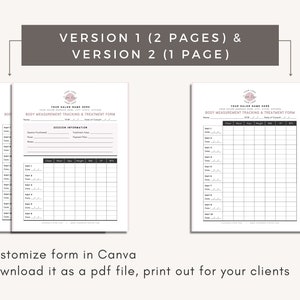 Body Measurement Result Tracker Form | Client Weight Loss | Canva ...
