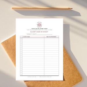 Client Sign-in Sheet | Editable Canva Templates | Office Client Check ...