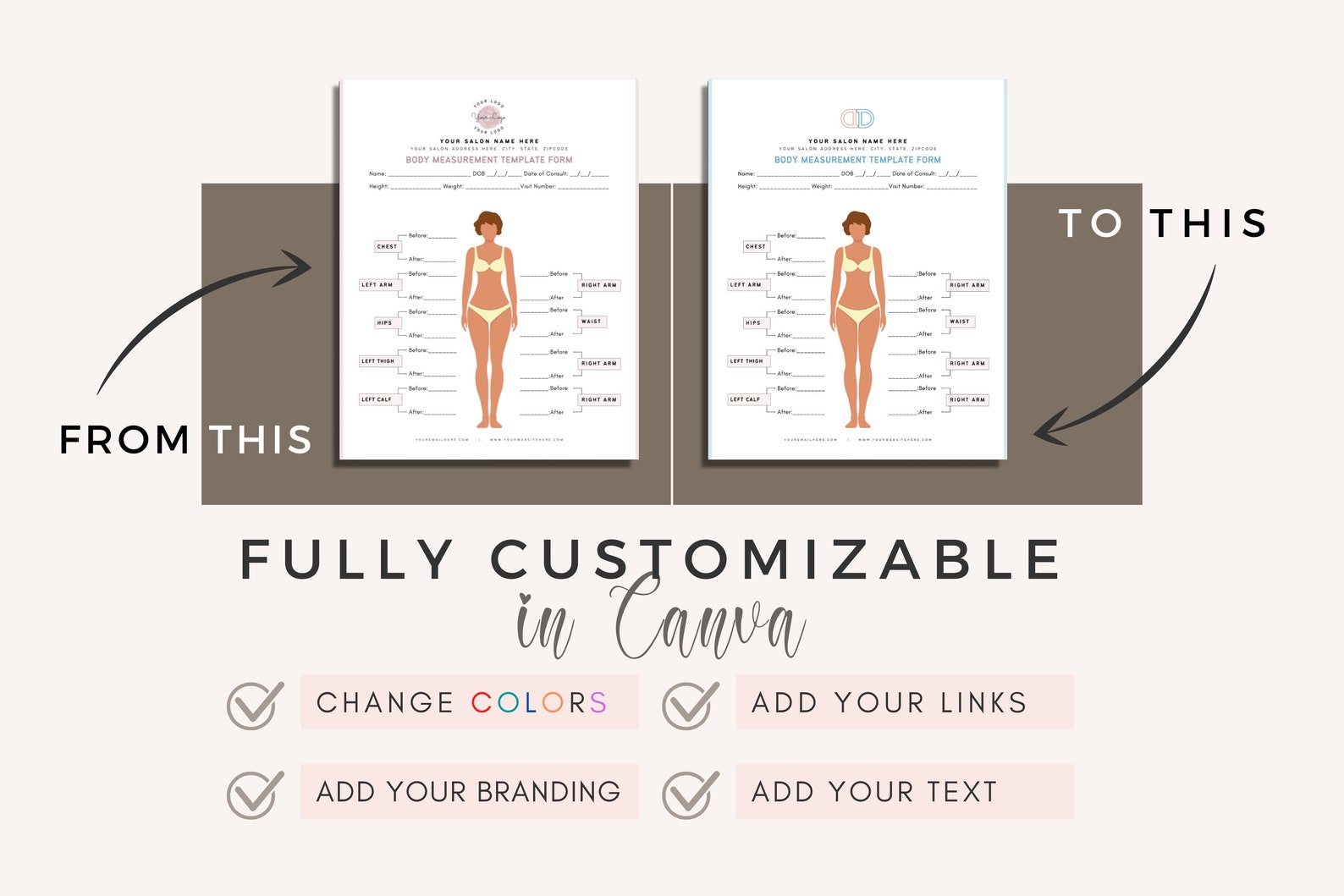 Body Measurement Form Client Body Measurement Intake Canva Templates ...