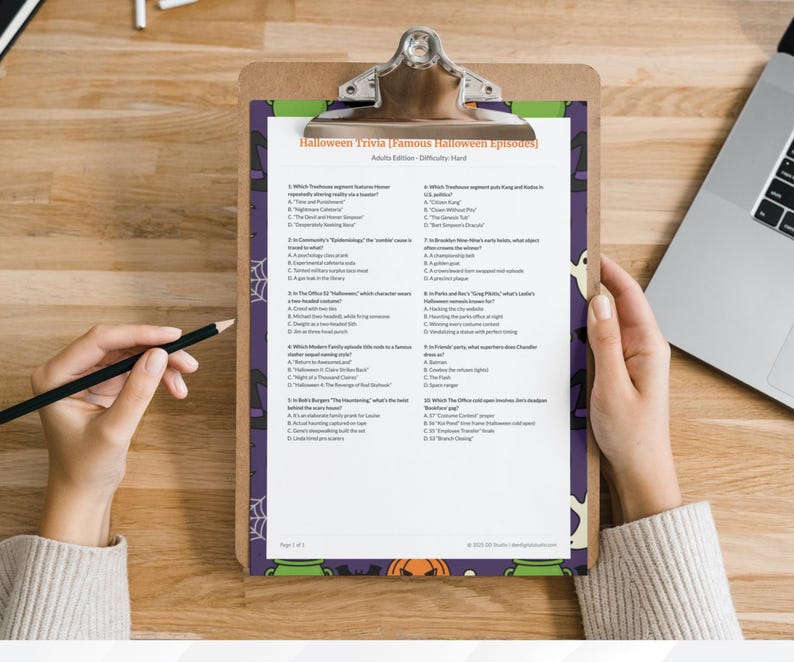 Halloween Episodes Trivia Game | Printable Spooky Fun (instant Download ...