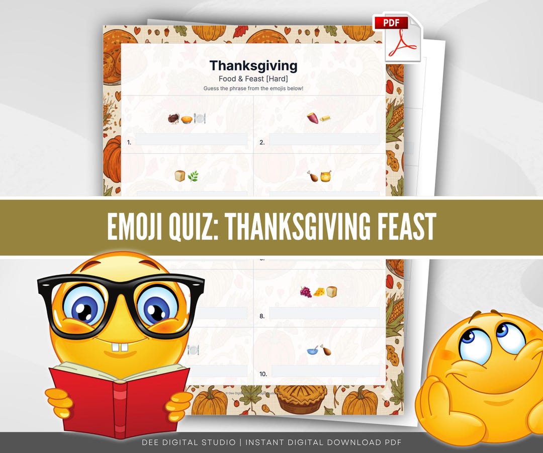 Thanksgiving Emoji Pictionary Game – Family Dinner Party (digital ...