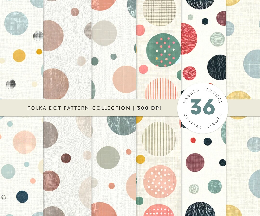 Polka Dot Pattern Digital Paper, Digital Scrapbook Papers, Digital ...