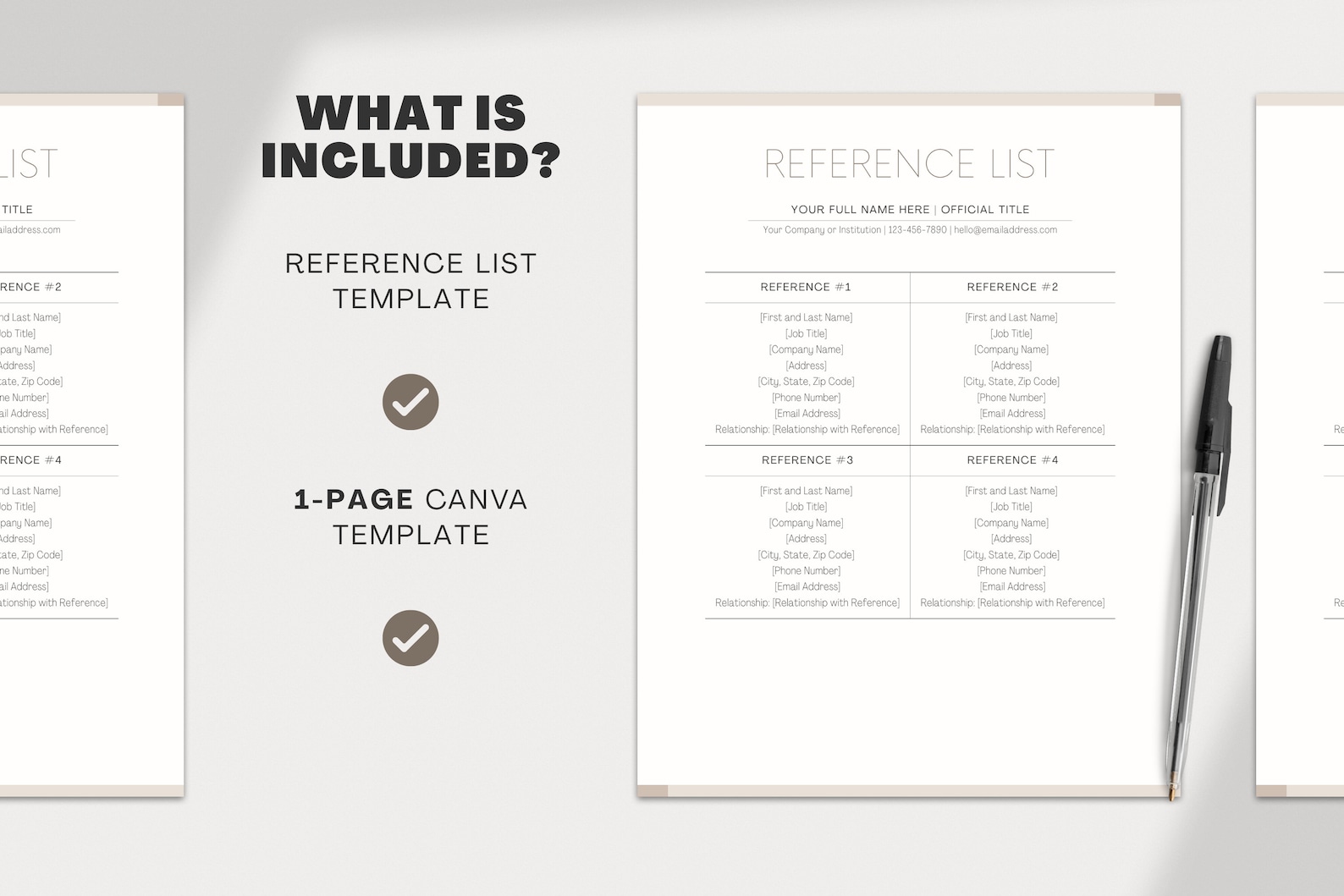 Reference List Canva Template Minimalist Reference List Template ...