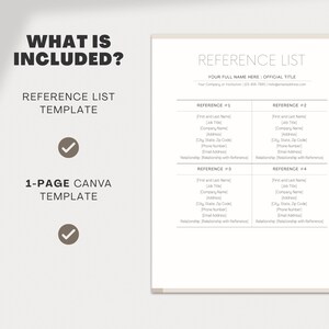 Minimalist Reference List Canva Template (digital Download) - Etsy