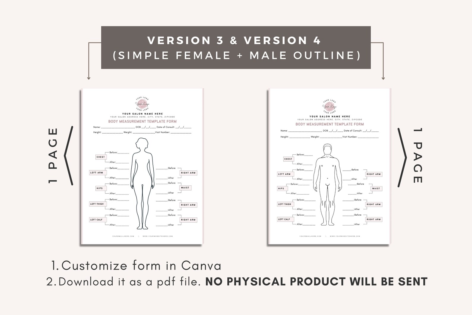 Body Measurement Form Client Body Measurement Intake Canva Templates ...