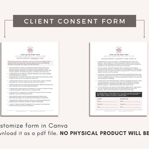 Microcurrent Intake Consent Form: Editable Esthetician Template (canva ...