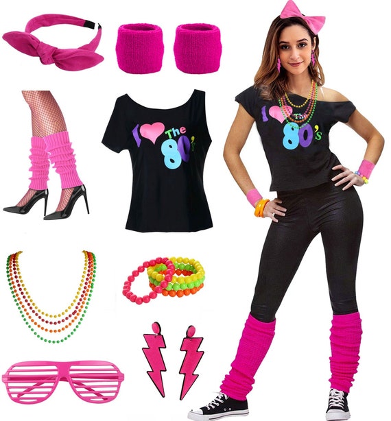 Womens I Love the 80's Disco 80s Costume Outfit - Etsy