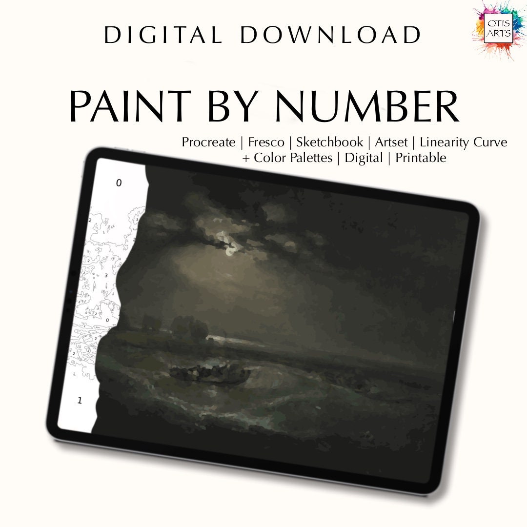 Paint by Number Kit Digital, Procreate, Fresco, Sketchbook, Art Set ...