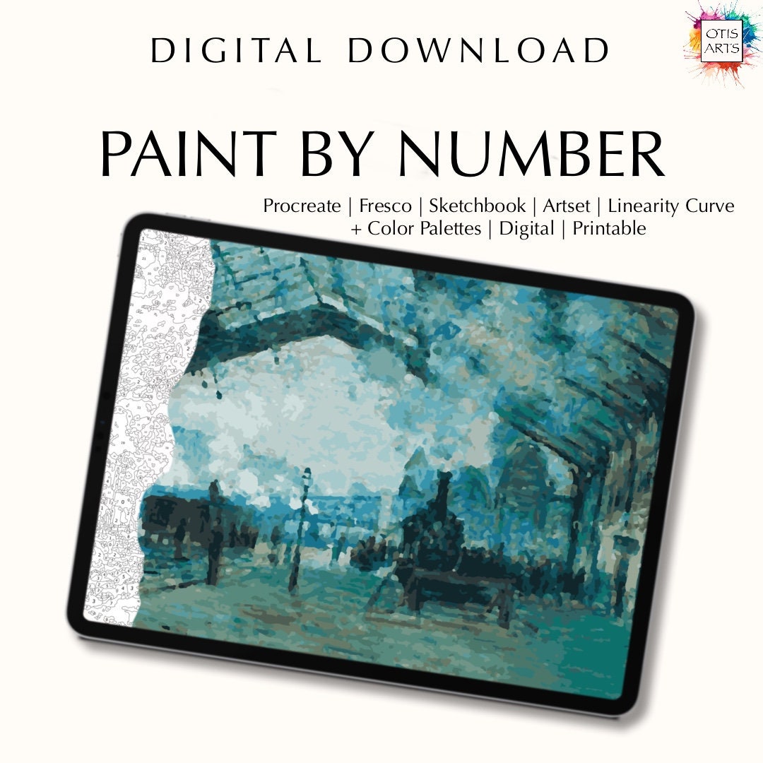 Digital Paint by Number Kit Normandy Train by Claude Monet - Etsy