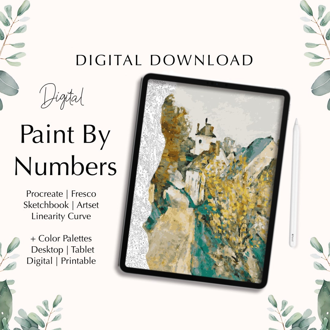 Paint by Number Kit Digital Procreate Fresco Sketchbook - Etsy