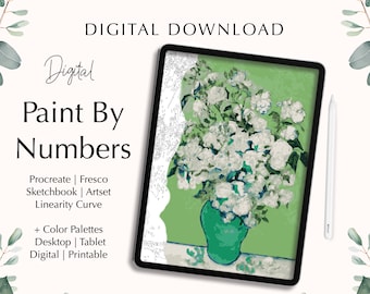 Paint by Number Kit Digital Procreate Sketchbook and Art Set - Etsy