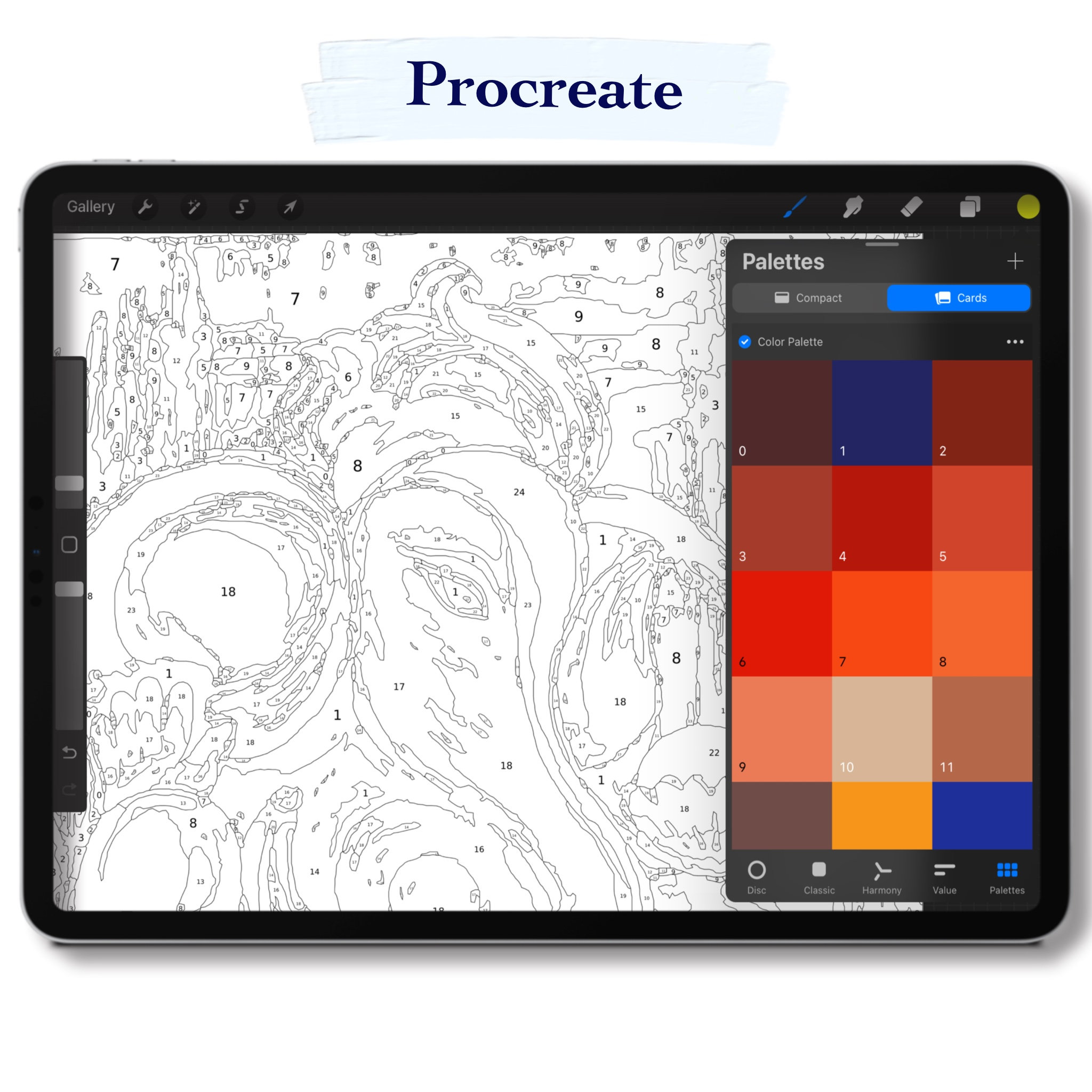 Paint by Number Kit Digital Procreate Sketchbook and Art Set - Etsy