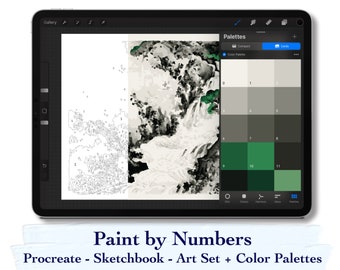 Paint by Number Kit Digital Procreate Sketchbook and Art Set - Etsy