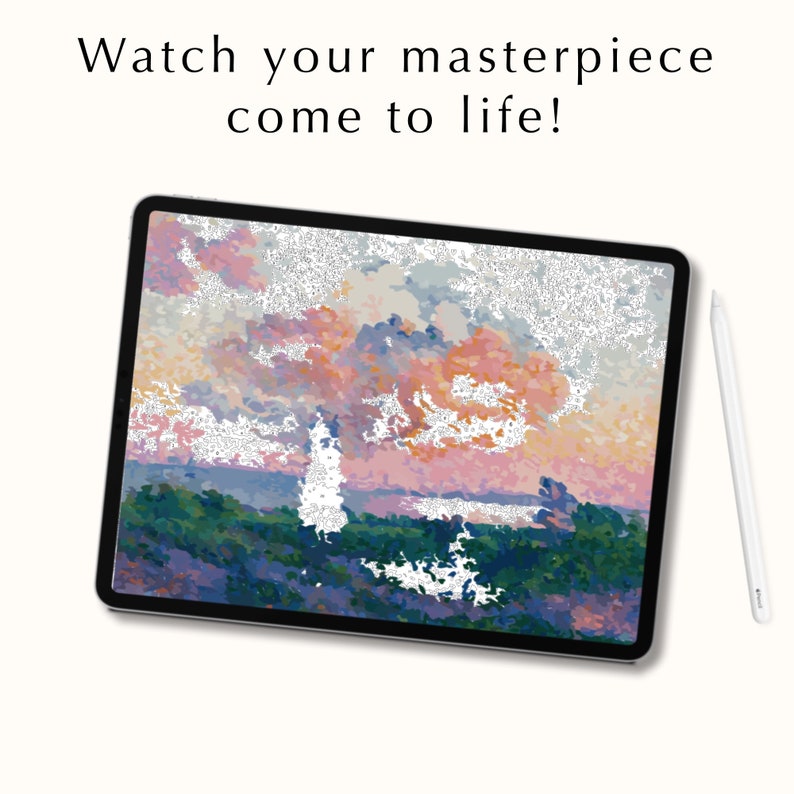 Paint by Number Kit Digital, Procreate, Fresco, Sketchbook, Art Set ...