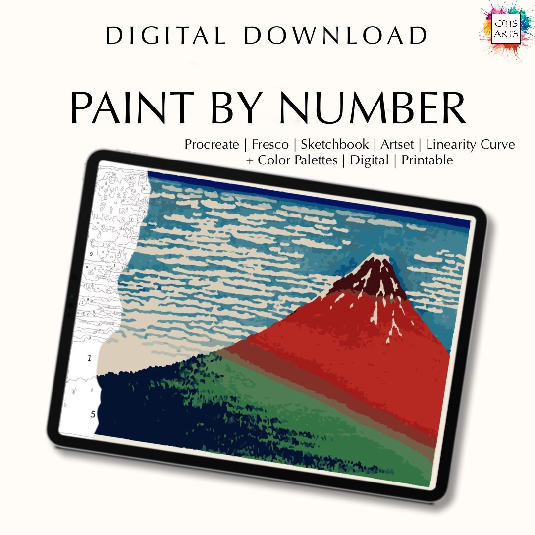Paint by Number Kit Digital, Procreate, Fresco, Sketchbook, Art Set ...