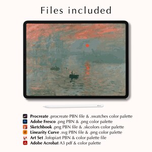 Paint by Number Kit Digital, Procreate, Fresco, Sketchbook, Art Set ...