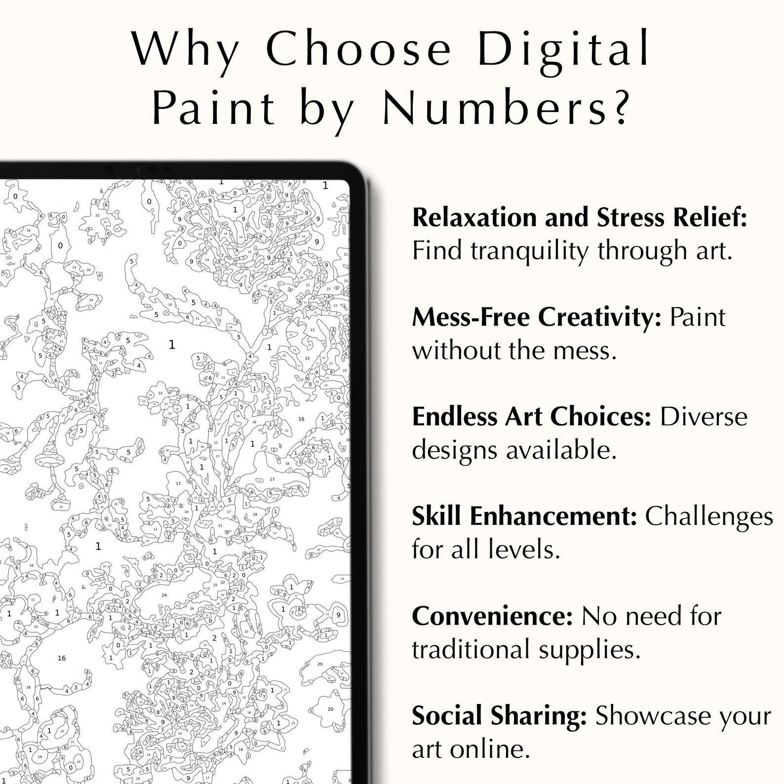 Floral Paint by Number Template for Procreate (digital Download) - Etsy