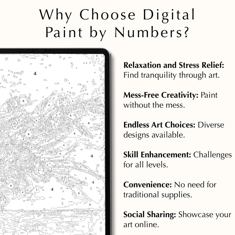 Paint by Number Kit Digital, Procreate, Fresco, Sketchbook, Art Set ...