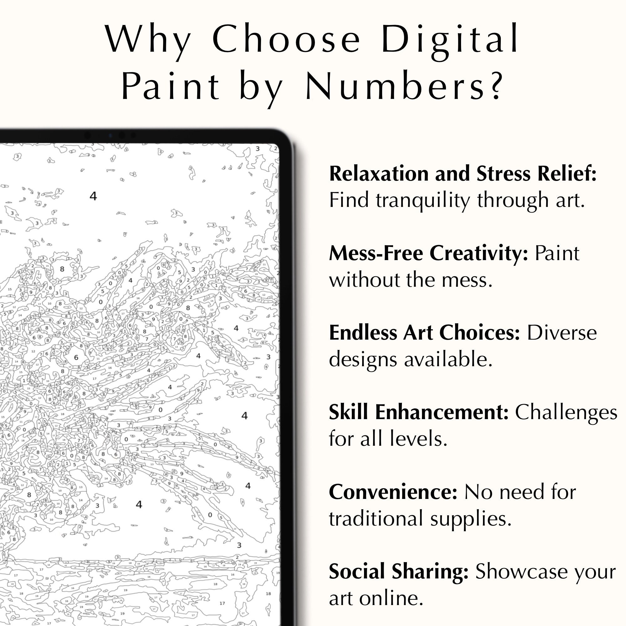 Paint by Number Kit Digital, Procreate, Fresco, Sketchbook, Art Set ...