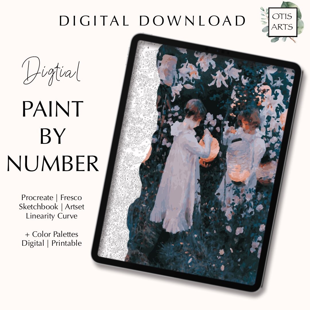 Paint by Number Kit Digital Procreate Fresco Sketchbook - Etsy