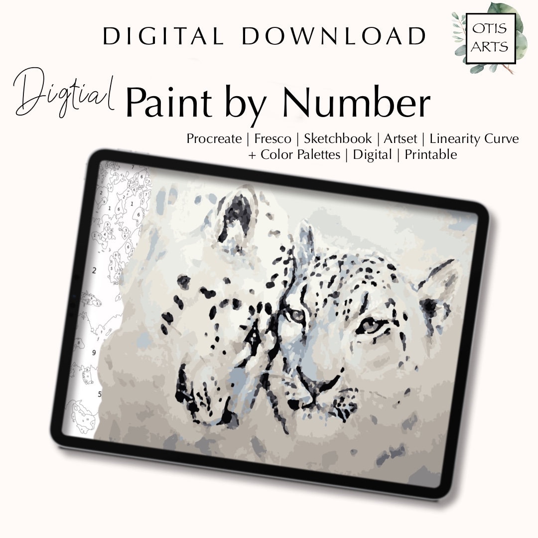 Paint by Number Kit Digital, Procreate, Fresco, Sketchbook, Art Set ...