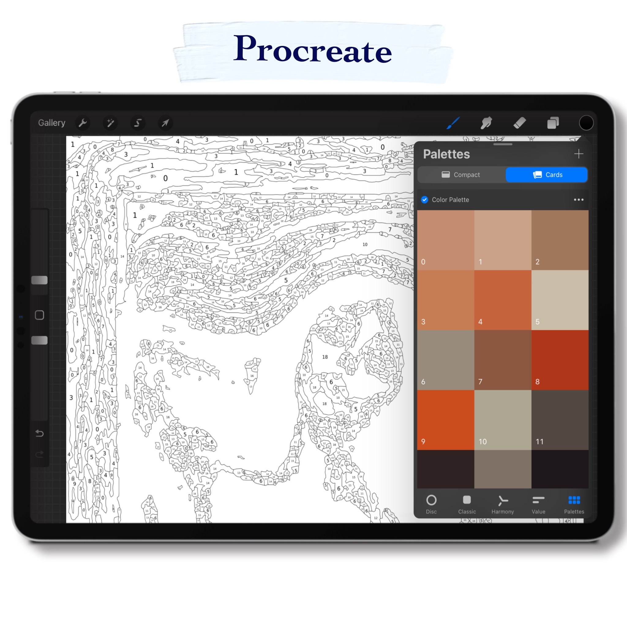 Paint by Number Kit Digital, Procreate, Sketchbook and Art Set ...