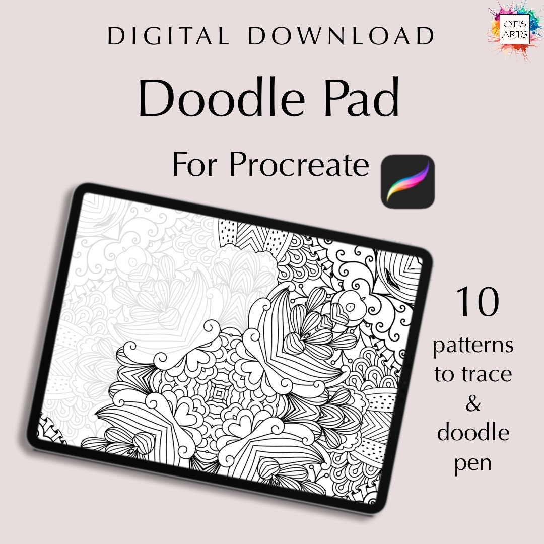 Procreate Doodle Pad, Patterns to Trace and Color, Digital Download - Etsy