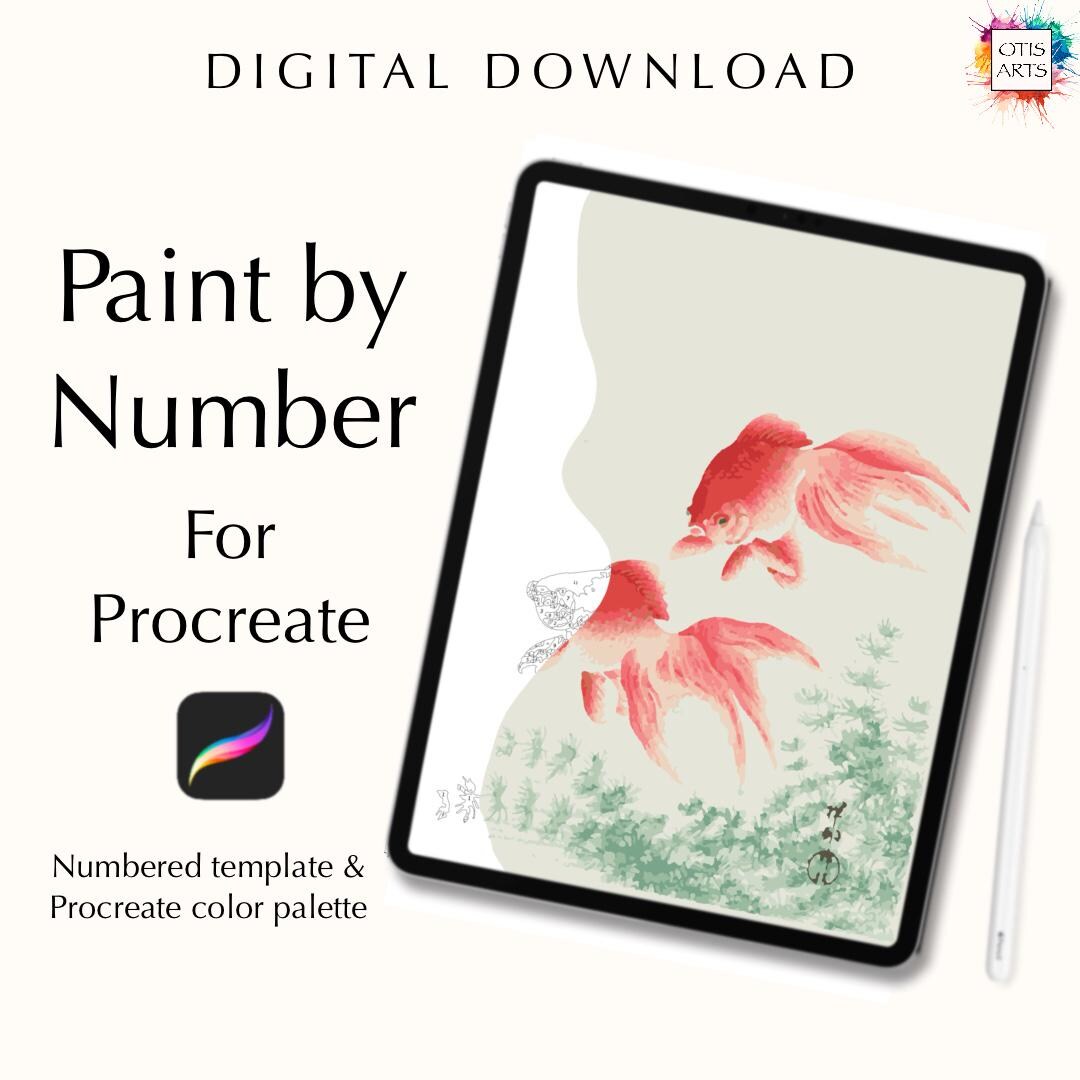 Paint by Number Kit Digital, Procreate, Sketchbook and Art Set ...