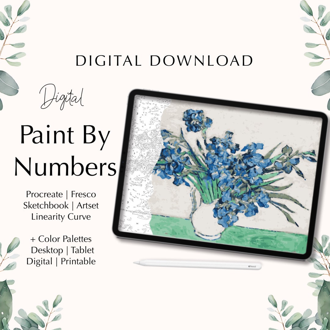 Paint by Number Kit Digital Procreate Fresco Sketchbook - Etsy