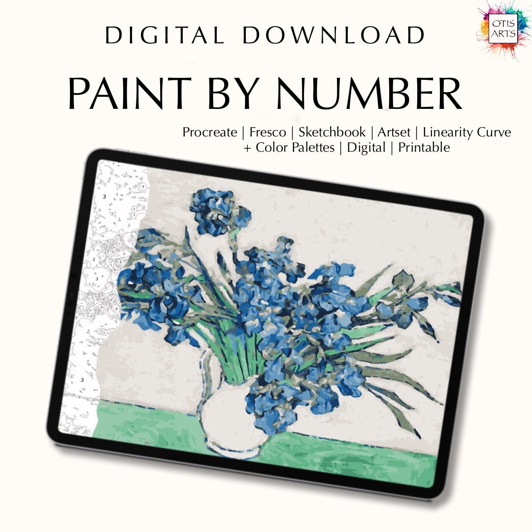 Paint by Number Kit Digital, Procreate, Fresco, Sketchbook, Art Set ...