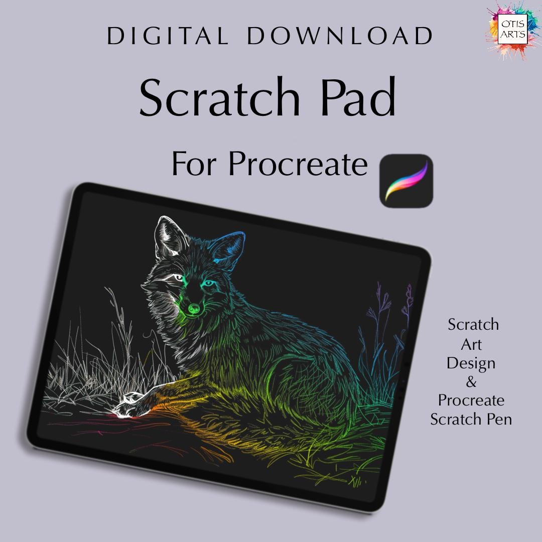 Fox Scratch Pad for Procreate – Digital Scratch Art Template - Etsy