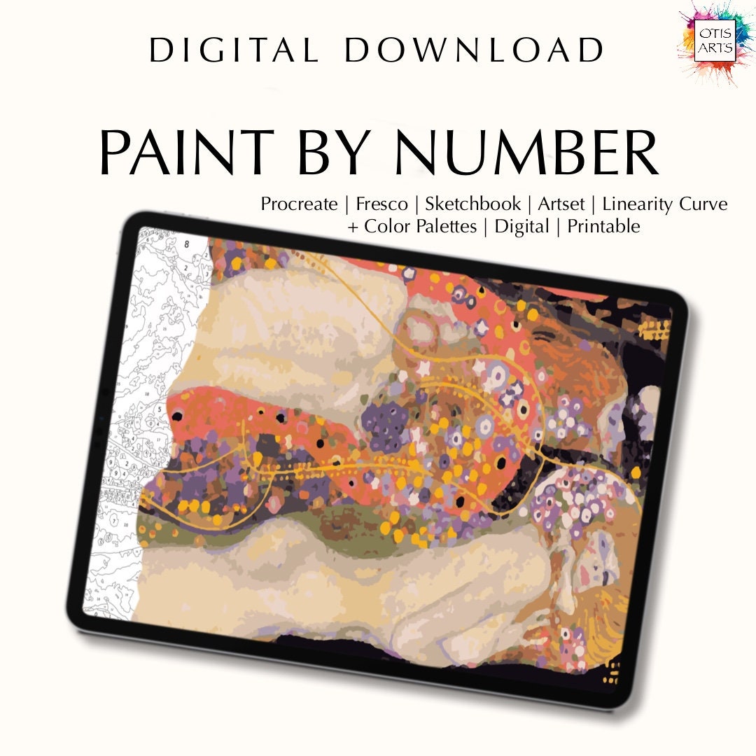 Paint by Number Kit Adult Printable & Digital Art Procreate Color ...