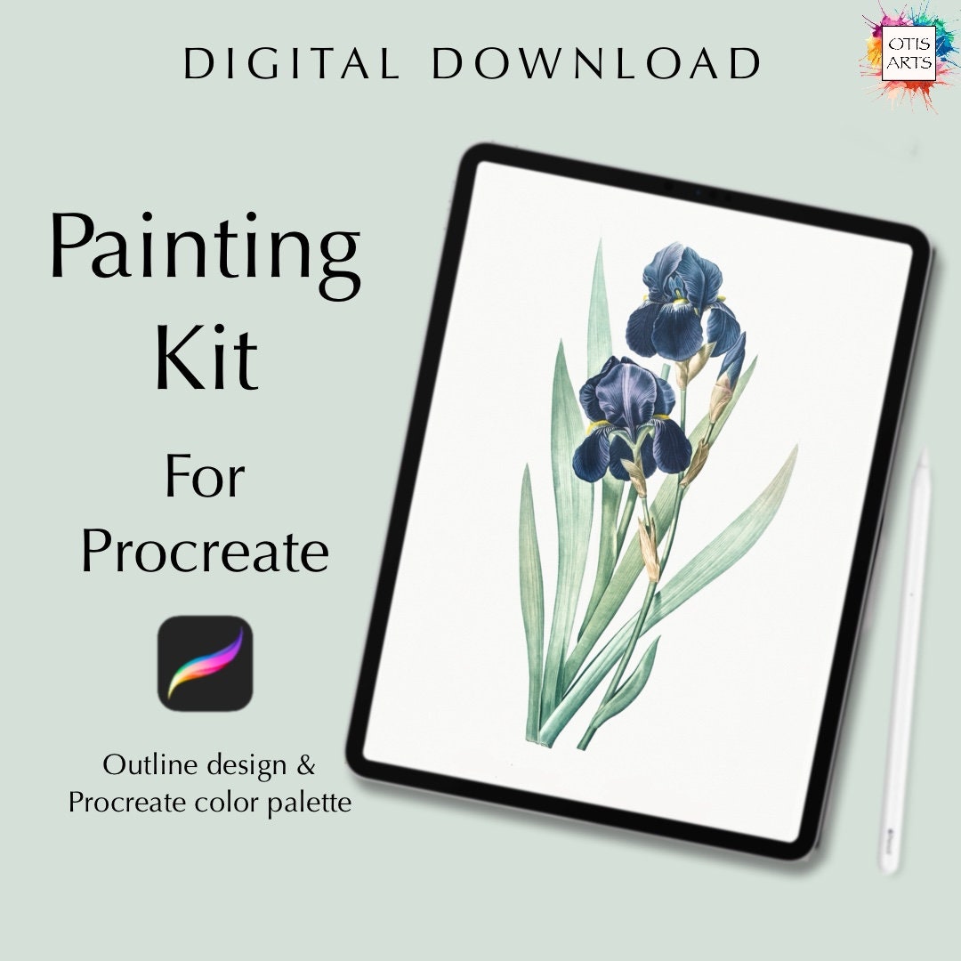 Digital Painting Kit for Procreate of Irises, Digital Download - Etsy