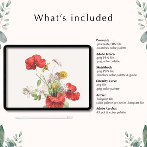 Paint by Number Kit Digital, Procreate, Fresco, Sketchbook, Art Set ...