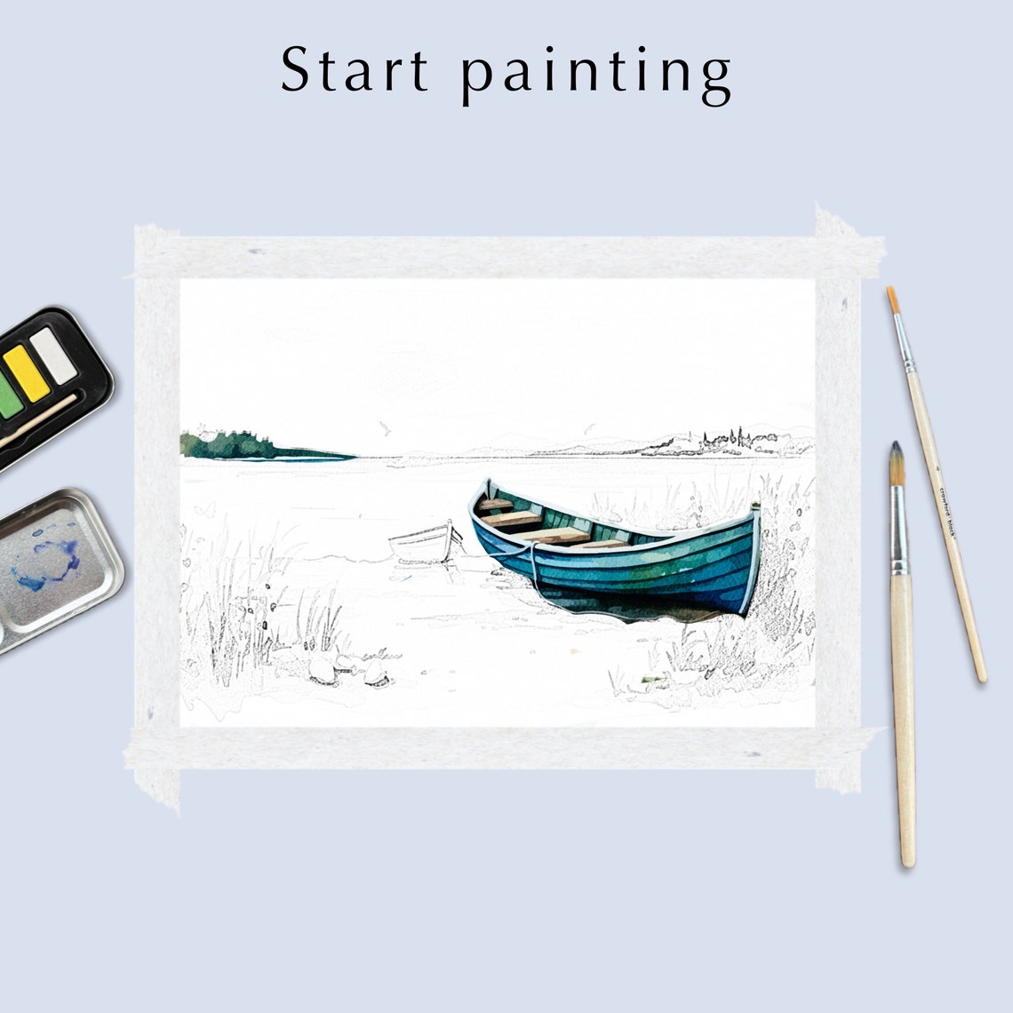 Rowing Boat Outline Drawing, PDF Digital Download for Coloring or ...