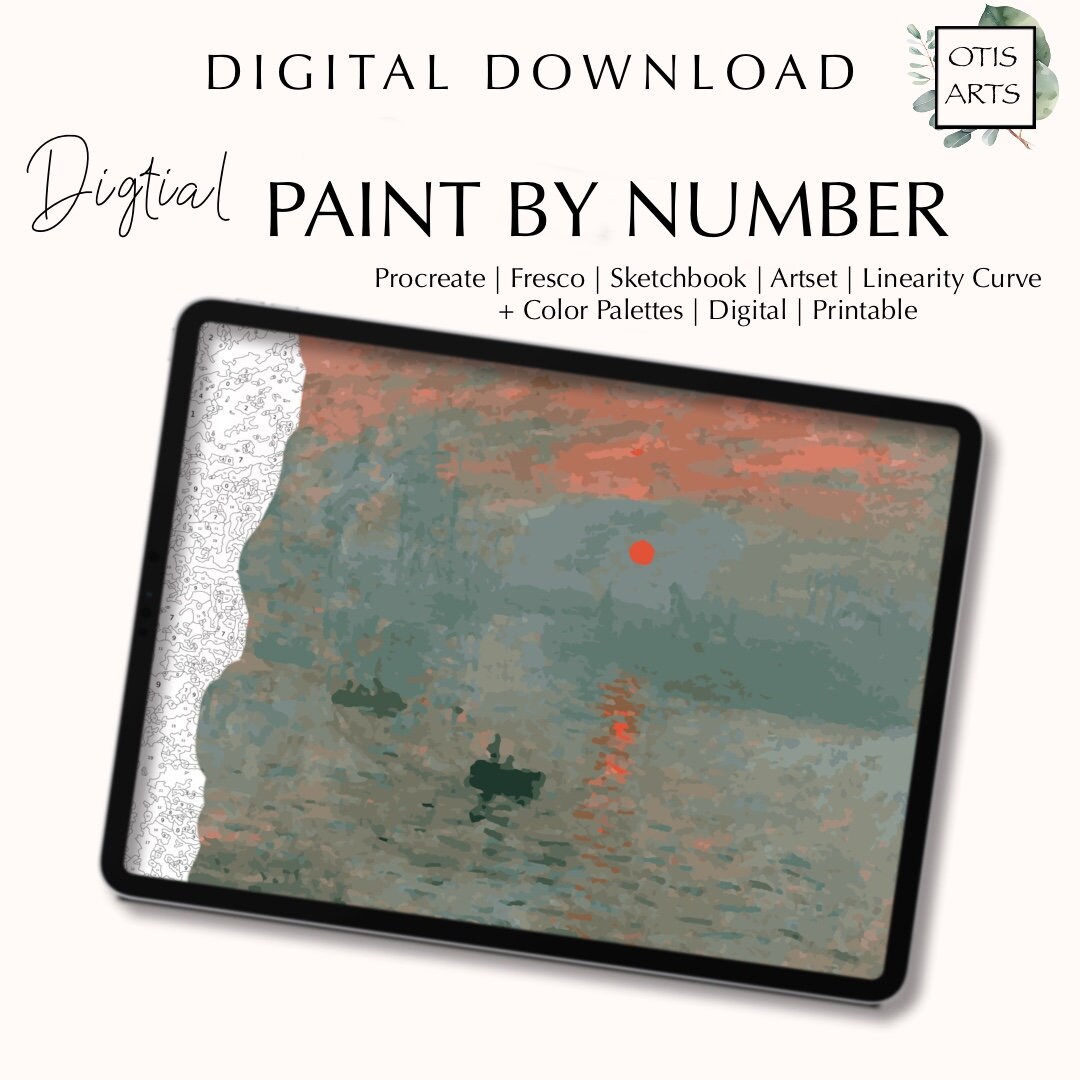 Paint by Number Kit Digital Procreate Fresco Sketchbook - Etsy