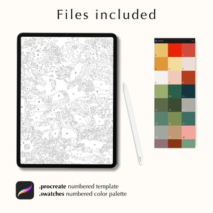 Paint by Number Kit for Procreate Including Color Palettes, Digital ...